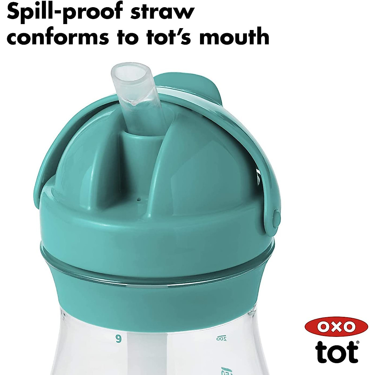 OXO Tot Transitions Straw Cup, 9 oz, Teal, Pack of 1