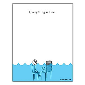 Guajolote Prints Everything is Fine Paper Pad - 4 x 5.25 inch, 50 sheets - Funny Office Desk Gag Gift for Boss, Coworker
