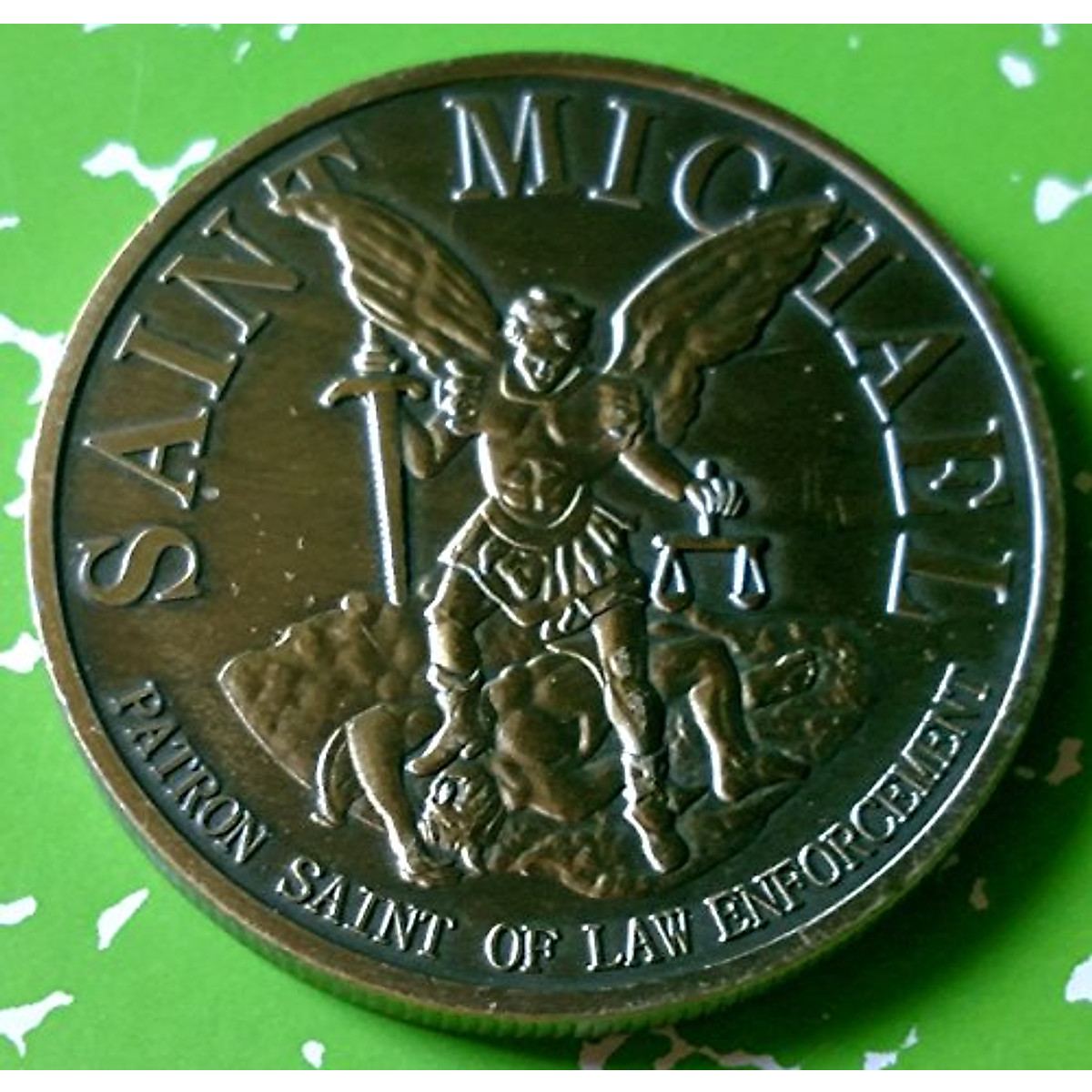 FBI Federal Bureau of Investigation St Michael Colorized Challenge Art Coin