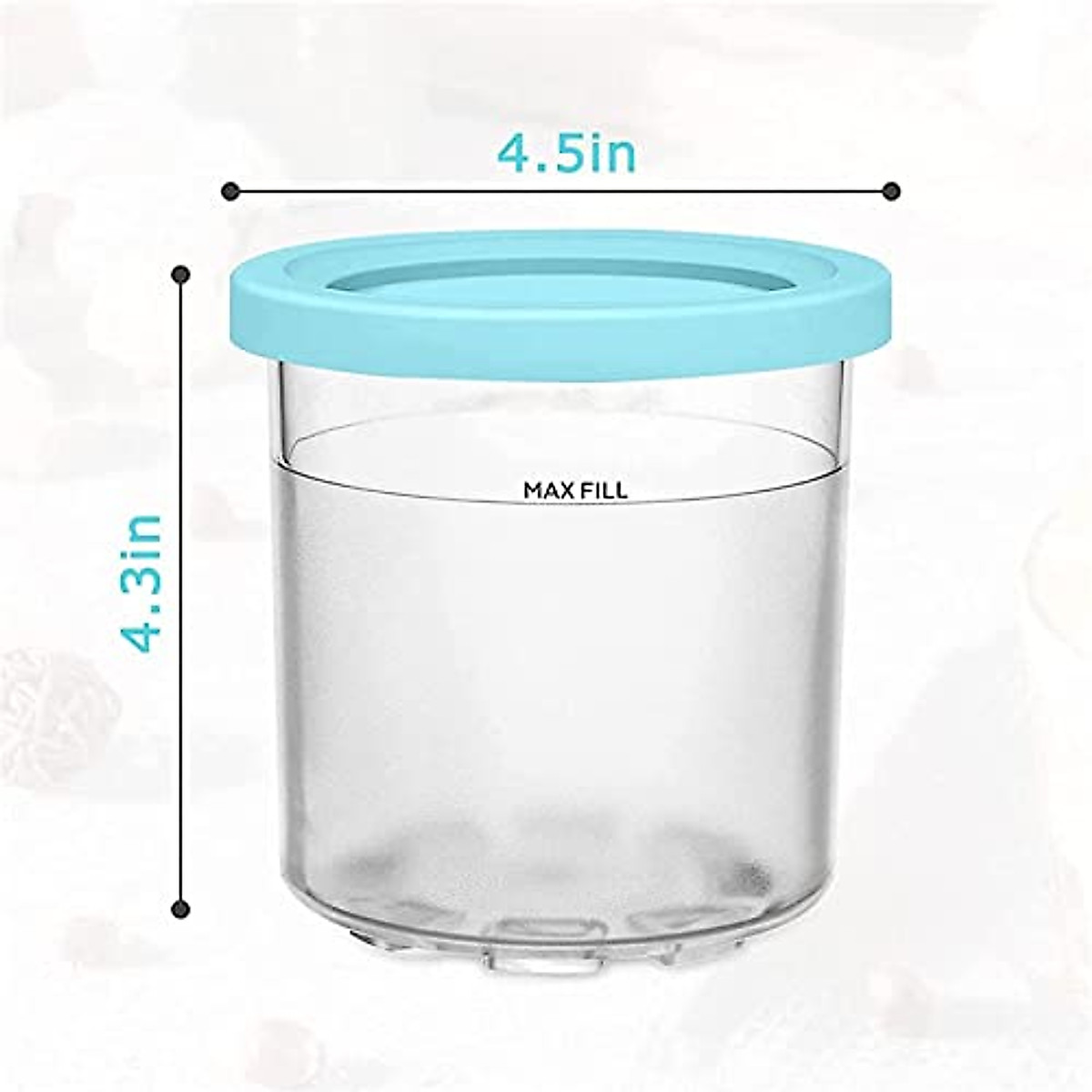 Ice Cream Pint Containers, for Ninja Pints with Lids, Creami Deluxe Pints Airtight,Reusable Compatible with NC299AMZ,NC300s Series Ice Cream Makers