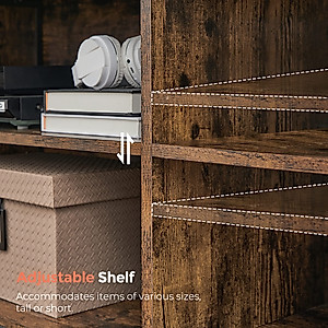 VASAGLE TV Stand for Televisions up to 65 Inch, Entertainment Center, with Adjustable Shelves for Living Room, Bedroom, 57.9 x 15.7 x 23.6 Inches, Rustic Brown + Black