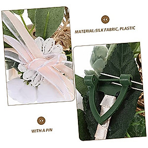 ULDIGI 1 Set Wrist Flower Corsage Groom Boutonniere Wedding Decoration Bridal Set Suit Decorations Flower Wedding Wrist Corsage Roses Corsage Wristlet Band Flower Corsage Wristlet Dress