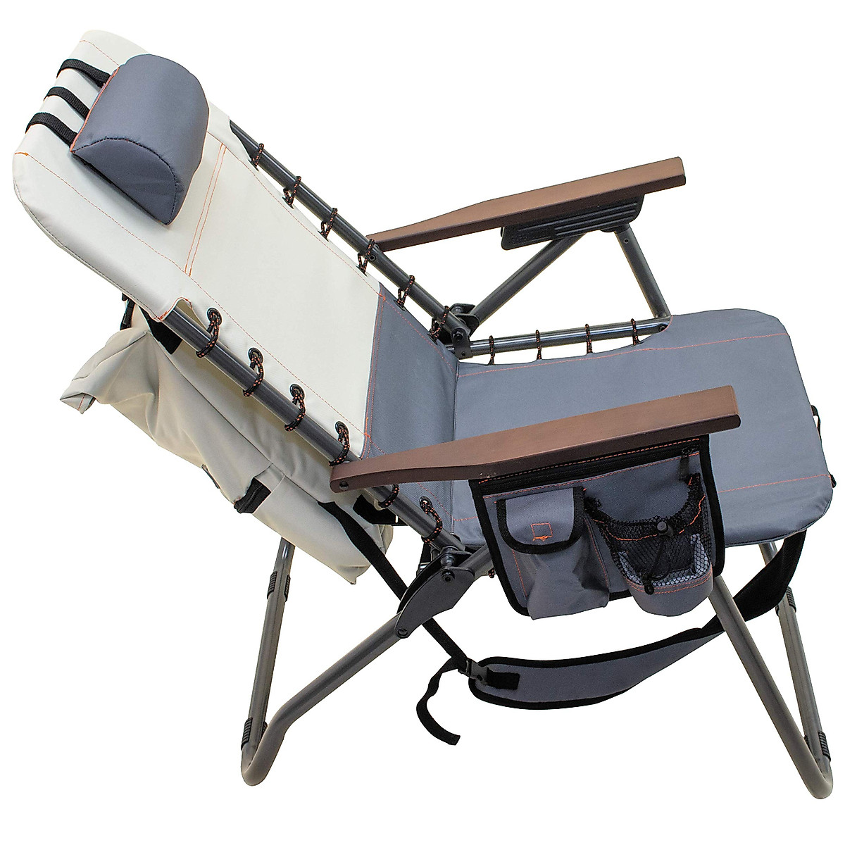 Arrow Storage Products Hi-Boy 4-Position Lace-Up Suspension Removable Backpack Bag Camp Chair, 17", Slate/Putty