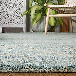 SAFAVIEH Himalaya Collection 8' x 10' Blue HIM423M Handmade Premium Wool Area Rug