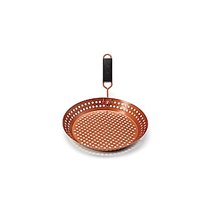 Outset QN77 Grill Skillet with Removable Soft-Grip Handle, Copper Non-Stick