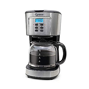 Capresso 12-Cup Coffee Maker with Glass Carafe, Stainless and Black 416.05