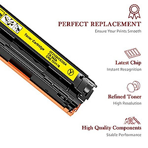 Toner Kingdom Compatible Toner Cartridges Replacement for HP 128A CE320A CE321A CE322A CE323A CP1525n CP1525nw CM1415fn CM1415fnw (Black, Cyan, Magenta, Yellow, 4-Pack)