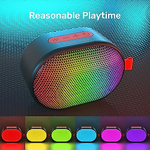 ROFALL Bluetooth Speakers Portable, Wireless Speaker with RGB Lights, HD Sound, 5 Watts, Compact Size, Dual Pairing, TWS, Waterproof, Suitable for Mobile Phones, Tablets and Laptops