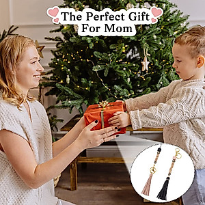 FASHEWELRY 54pcs Mama Silicone Bracelet Keychain Kit 12mm 15mm Leopard Print Silicone Beads Polygonal Silicone Rubber Beads for Mother’s Day Gift Mom Sister Auntie