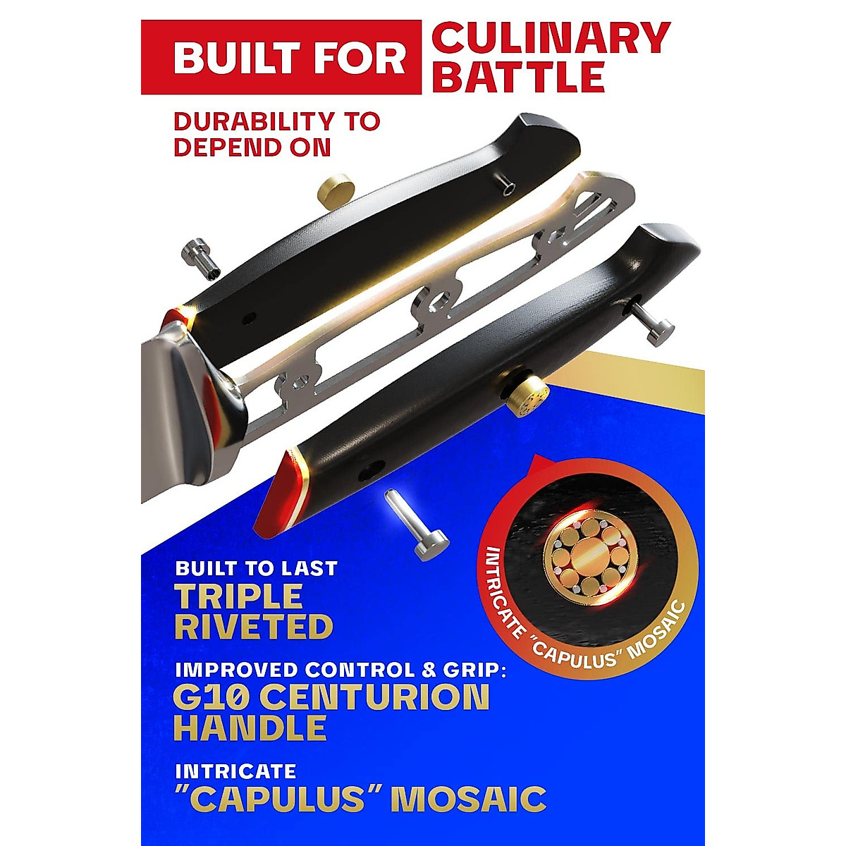 Dalstrong Meat Cleaver Knife - 7 inch - Centurion Series - Swedish 14C28N High Carbon Stainless Steel - G10 Handle - Razor Sharp Giftable Meat Cutting Knife - w/Sheath