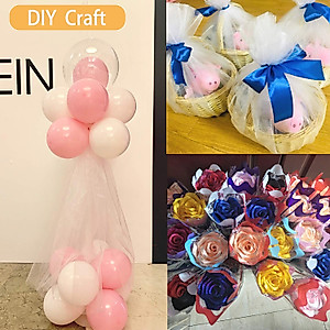 Crystal Organza Tulle Sheer Fabric Backdrop Curtains for Wedding Baby Shower Birthday Party Event Decor, 19” by 30 Yard (Light Blue)