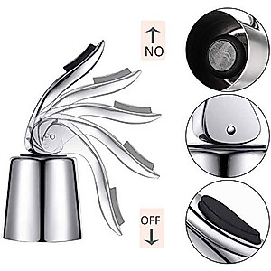 Wine Stoppers(2 PACK Bright)，Wine Bottle Stoppers Stainless Steel，Reusable Wine Saver，Wine Sealer Keeps Wine Fresh，Wine Bottle Plug With Silicone，Superior Leak-Proof，Best Gift