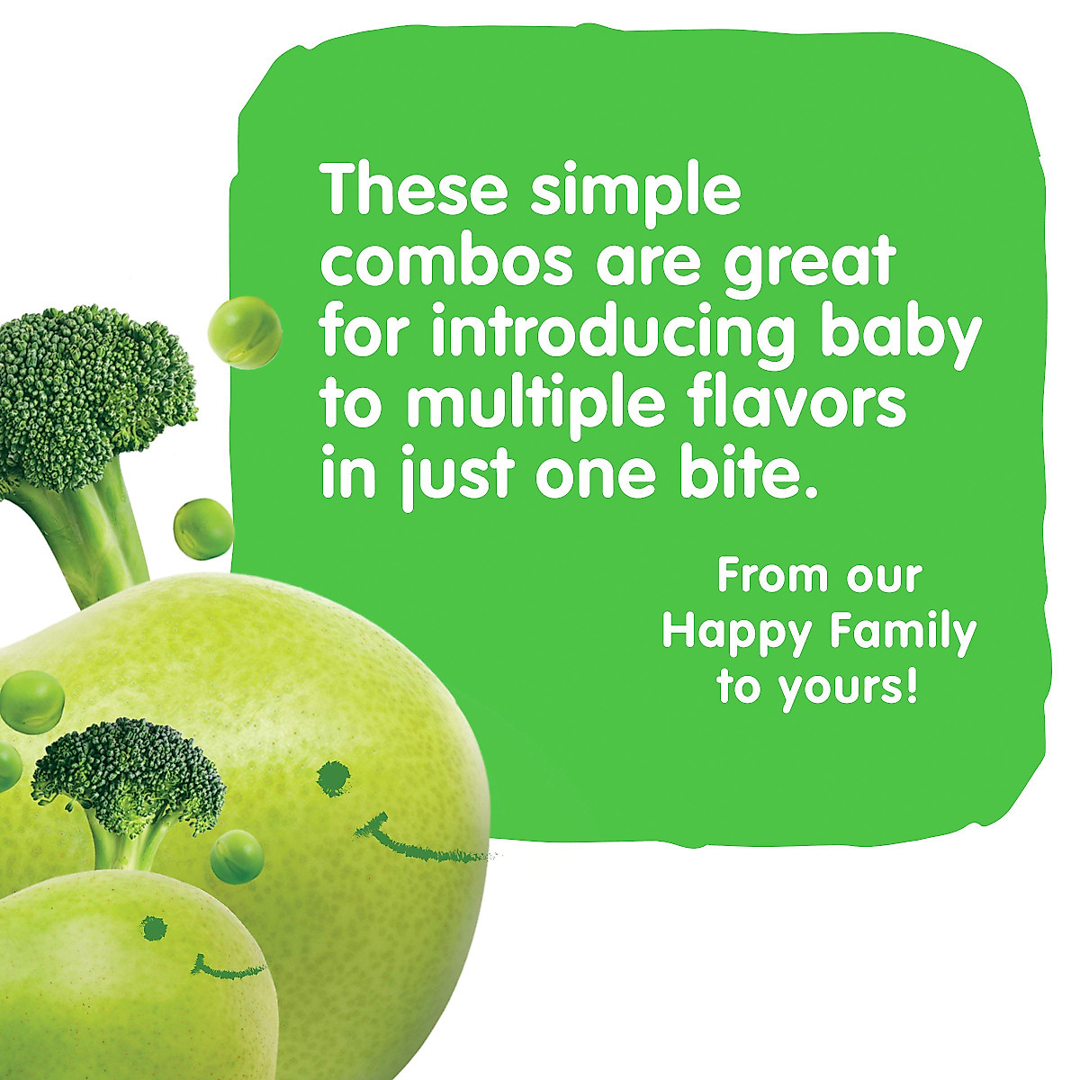 Happy Baby Organic Stage 2 Baby Food, Simple Combos, Broccoli, Pears & Peas, 4 Ounce (Pack of 16), 64 Ounce