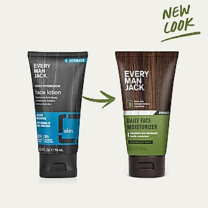 Every Man Jack Daily Face Lotion for Men - Deeply Moisturize and Revive Dry, Tired Skin with Hyaluronic Acid, Aloe Vera and Niacinamide - 2.5 oz Men’s Face Lotion (2 Pack)