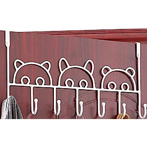 SHIMAJEE Animal Hanger Rack ( Set of 2 ) Over The Door Hanger Rack, Decorative Metal Door Hanger Holder for Coats, Clothes, Hats (White)