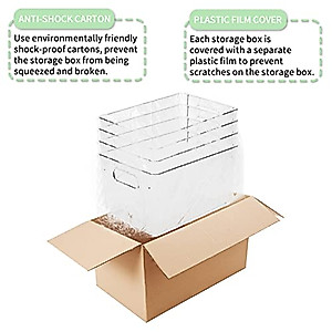 Set Of 4 Refrigerator Pantry Organizer Bins for Home and Kitchen - Clear, BPA Free