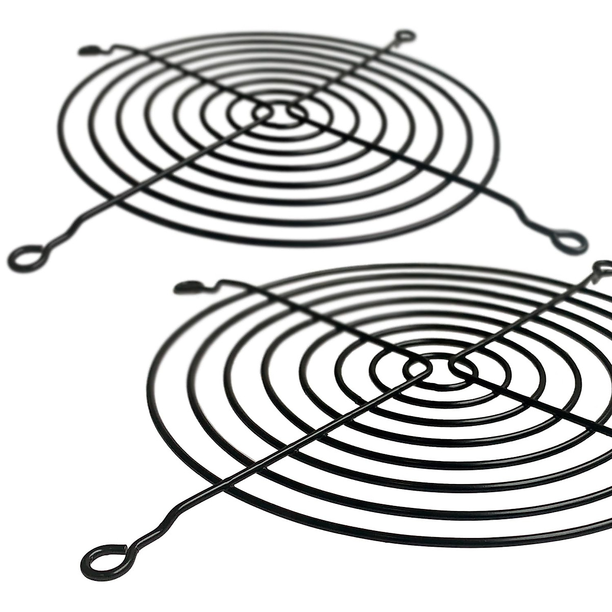 140mm Black Fan Grill/Guard with Screws (2 Pack)