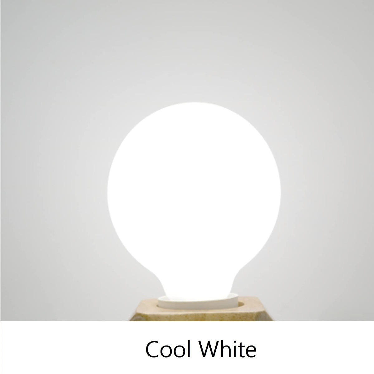 Lxcom Lighting G95/G30 LED Globe Light Bulbs 9W LED Bulb 80W Equivalent Cool White 6500K Round Vanity Light Bulb E26/E27 Base Glass Light Bulbs for Home Bathroom Vanity Mirror Light, 4 Pack