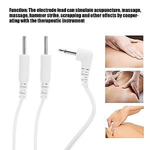 Sonew 10pcs / Bag DC 2.5mm 1.2m 2?in?1 Pin Type Electrode Lead Wires Cable, Compatible Lead Wires for TENS Unit Physiotherapy Machine