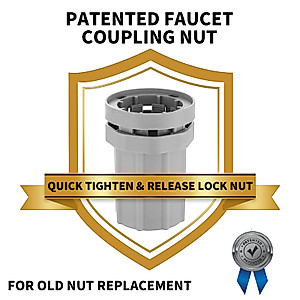 FLYWTR Faucet Coupling Nut, 63/50 Inch 32 MM Quick Tighten & Release Lock Nut, One Hole Faucet Shanks Fixing Accessory, Fastener for Attaching to Faucet Shanks from Underneath the Counter