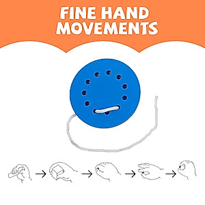Wooden Toddler Beads and String Lacing Toy Set with Tray - Educational Threading Game for Fine Motor Skills Development - Lacing Cards for Toddlers 1-3,Montessori Toys for 2 3 4 Year Olds(5 Shapes)