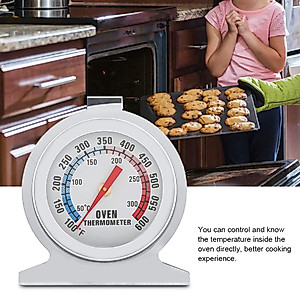 Stainless Steel Pointer Dial Oven Thermometer Instant Read Extra Large Dial Clearly Display Shows Marked Temperatures for Home Kitchens Cooking with Hook