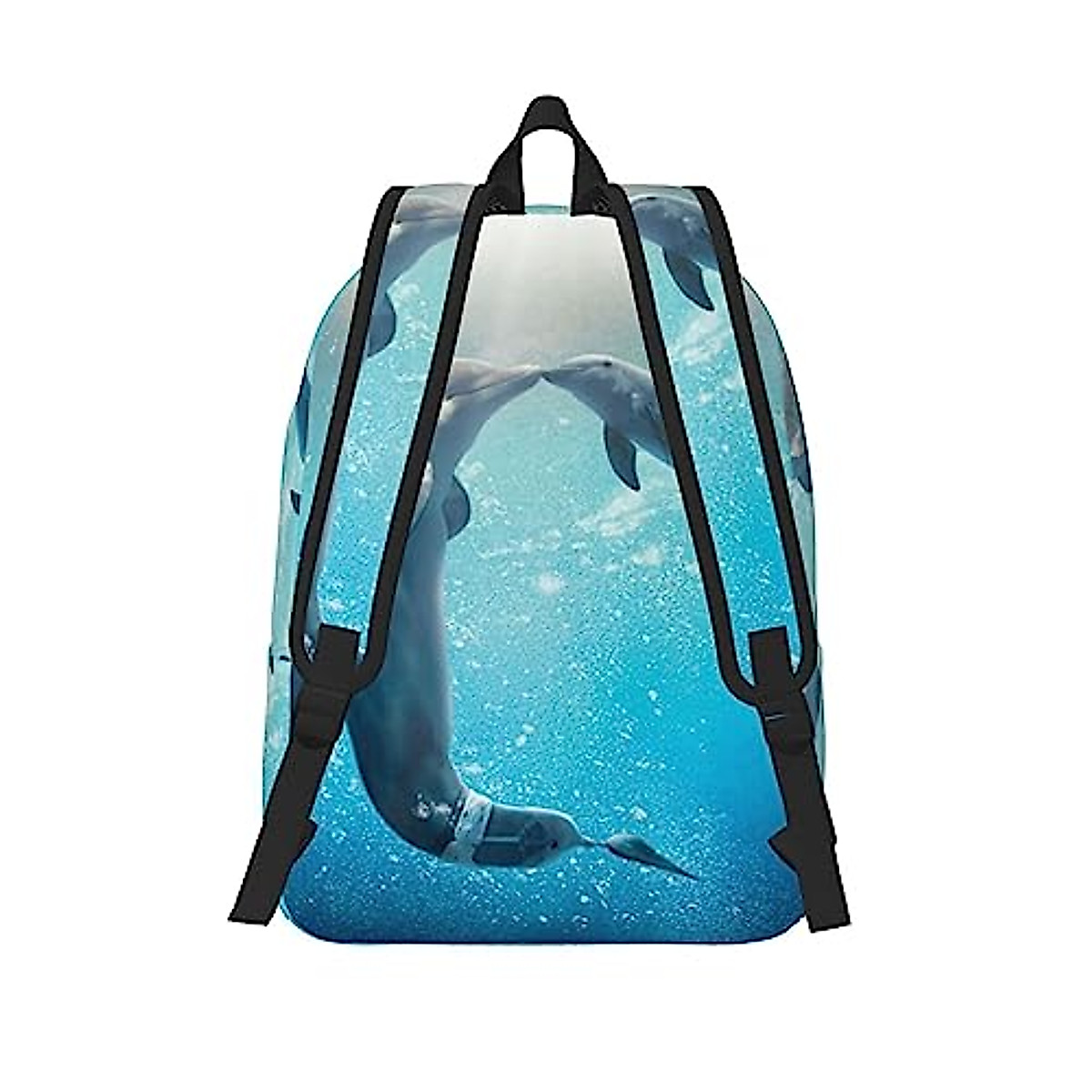 NOKOER Winter The Dolphin Printed Canvas Backpack,Laptop Backpack,Lightweight Travel Rucksack For Men And Women