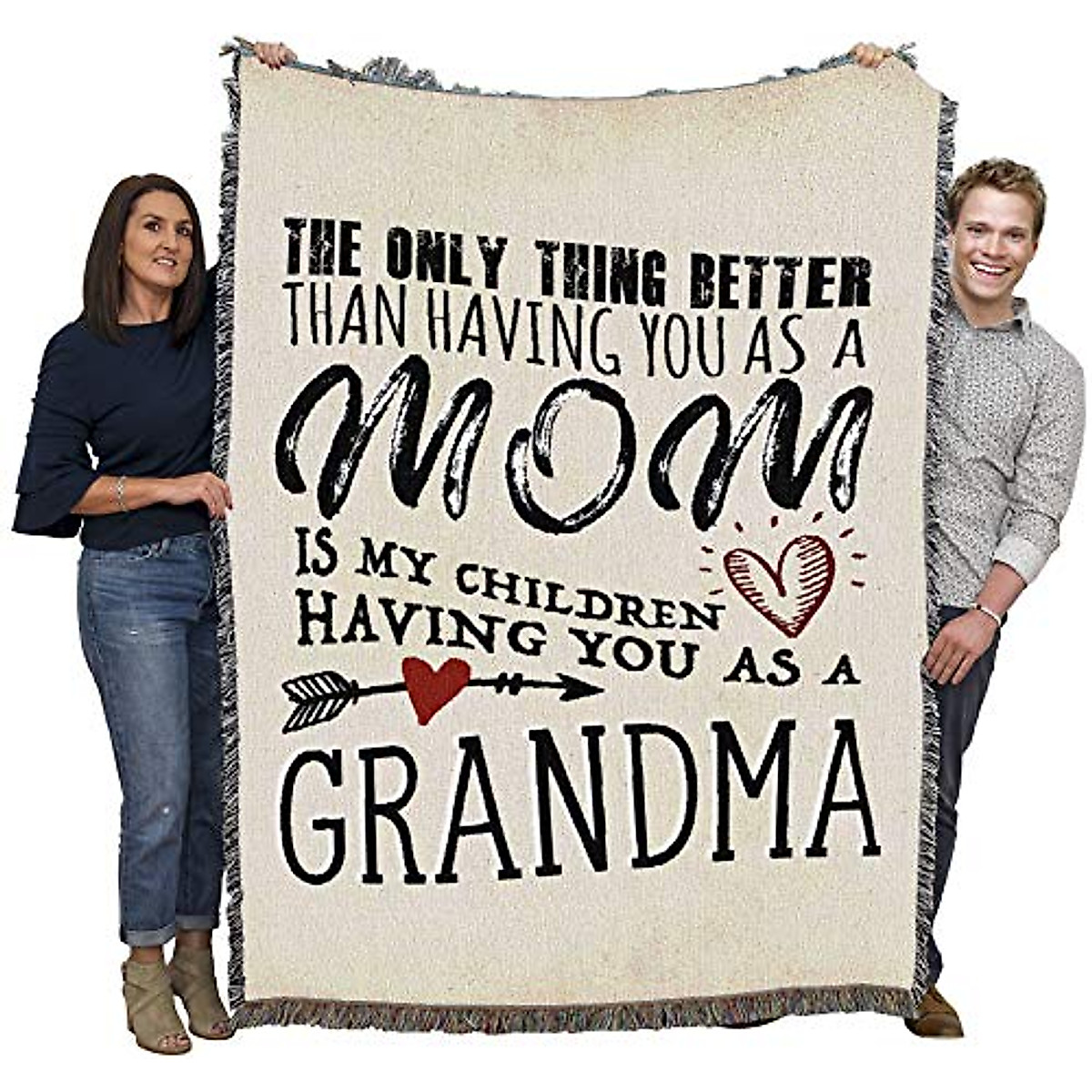 Pure Country Weavers The Only Thing Better Mom Grandma Blanket - Gift Tapestry Throw Woven from Cotton - Made in The USA (72x54)