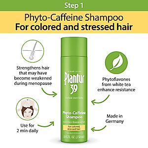 Plantur 39 Phyto-Caffeine Women's 3-Step System for Colored, Stressed Hair - Shampoo (8.45 fl), Conditioner (5.07 fl), Tonic (6.76 fl)