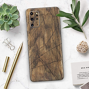 DesignSkinz Raw Wood Planks V3 Protective Vinyl Decal Wrap Skin Cover Compatible with The Samsung Galaxy S20 (Screen Trim & Back Glass Skin)