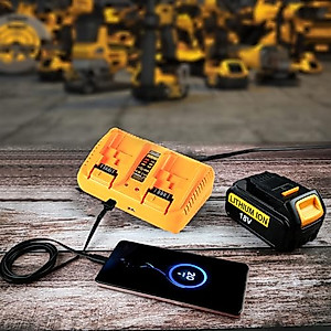 Energup Replacement DCB102BP Charger for DEWALT 20-Volt MAX Jobsite Charging Station DCB102 for Dewalt 20v Charger Compatible for DCB205-2 DCB204-2 Dewalt 20v Lithium Batteries