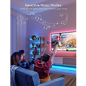 Govee 32.8ft Color Changing LED Strip Lights, Bluetooth LED Lights with App Control, Remote, Control Box, 64 Scenes and Music Sync Lights for Bedroom, Room, Kitchen, Party, 2 Rolls of 16.4ft