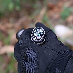 aiGear Premium Compass Walking Hiking Stick CNC Machined Outdoor Trekking Poles with Solid Durable Tools Whistle Color Gray (WS104X)