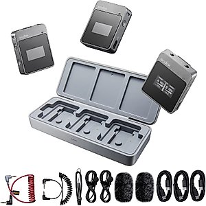 GODOX MoveLink M2 Wireless Lavalier Microphone System, 2.4GHz Dual Channel Lapel Mic with Charging Case for DSLR Cameras Smartphones for YouTube Interview Video Recording Vlogging Live Streaming