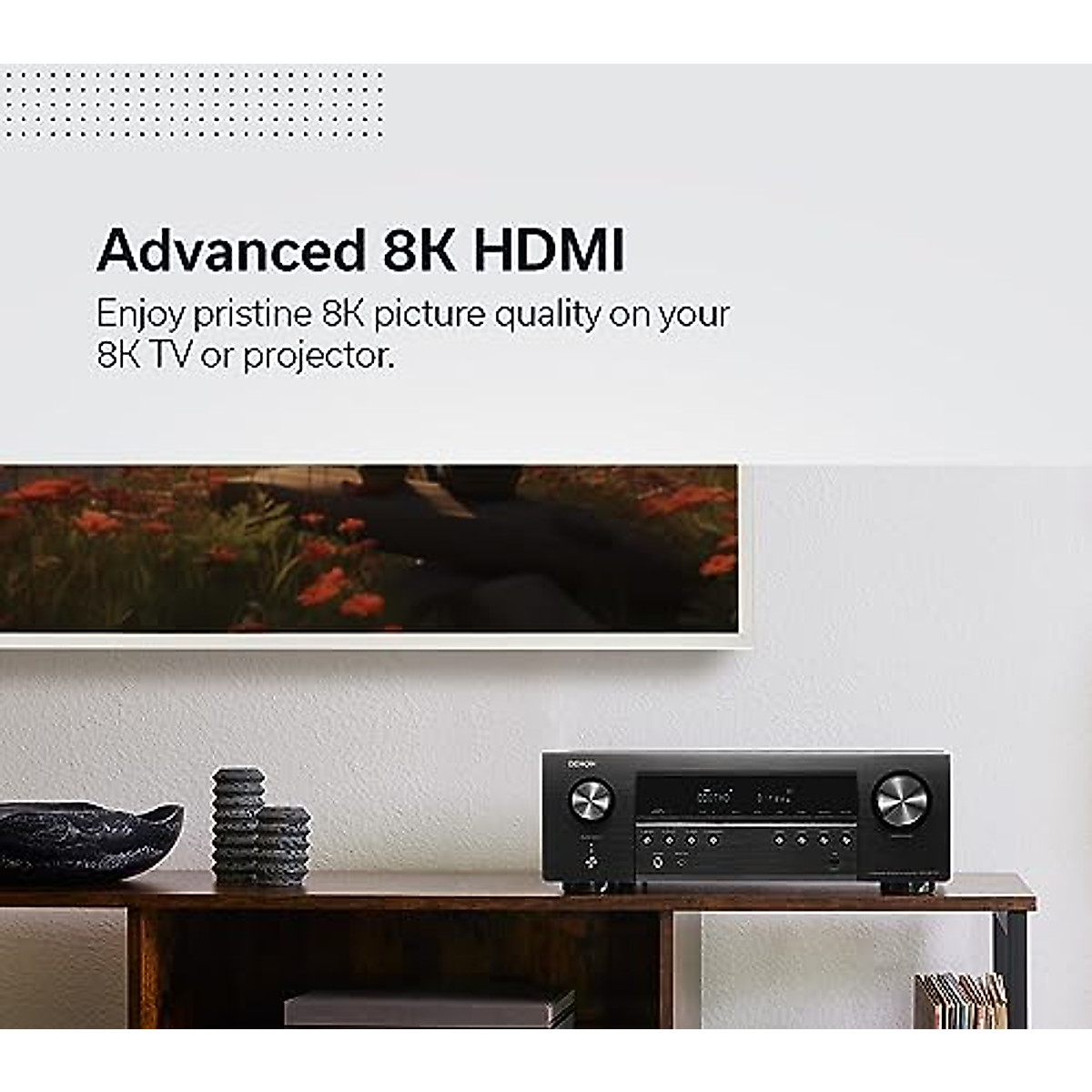 Denon AVR-S670H 5.2 Ch Home Theater Receiver (2023 Model) - 8K UHD HDMI Receiver (75W X 5), Streaming via Built-in HEOS, Bluetooth & Wi-Fi, Dolby TrueHD, Dolby Pro Logic II & DTS HD Surround Sound