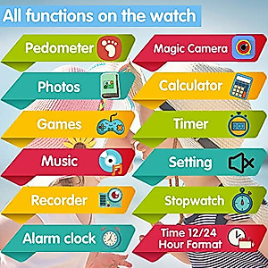 INIUPO Kids Smart Watch for Boys Girls - Smartwatches with Camera 26 Puzzle Games Alarm Music Video Calculator Torch Children Birthday Gifts Toys Toddler Wrist Watch for Kids Ages 4-12 Years (Black)