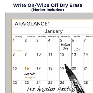 AT-A-GLANCE 2023 Erasable Calendar, Dry Erase Wall Planner, WallMates, 24" x 18", Large, Self-Adhesive (AW506028)