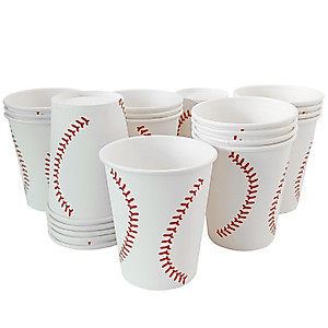 EaciTown Baseball Party Cups Bulk 9OZ Paper Beverage Baseball Cups Baseball Party Decorations Game Day Baseball Baby Shower Baseball Birthday Party Supplies (30), Standard