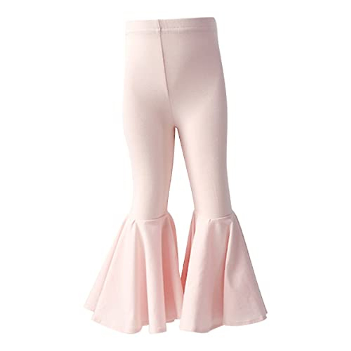 LXF Toddler Girls Bell Bottom Stretch Cotton Pants Baby Girls Bell-Bottoms Ruffle Trousers Flare Pants for 0-6T, A-pink, 2-3T