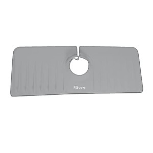 Haven Sink Shield - Silicone Faucet Drip Catcher Splash Guard - Sink And Countertop Water Protection Accessory for Kitchen, Bathroom, Bar, and RV (Grey)