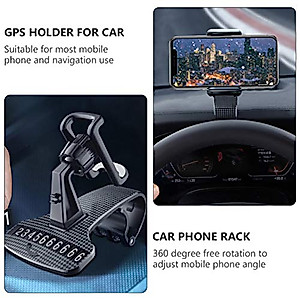 Garneck Car Dashboard Phone Stand 360°Rotate Car Cell Phone Mount Phone Holder Phone Bracket Clip Navigator Rack Car Parking Sign Holder for Car Vehicle (Black)