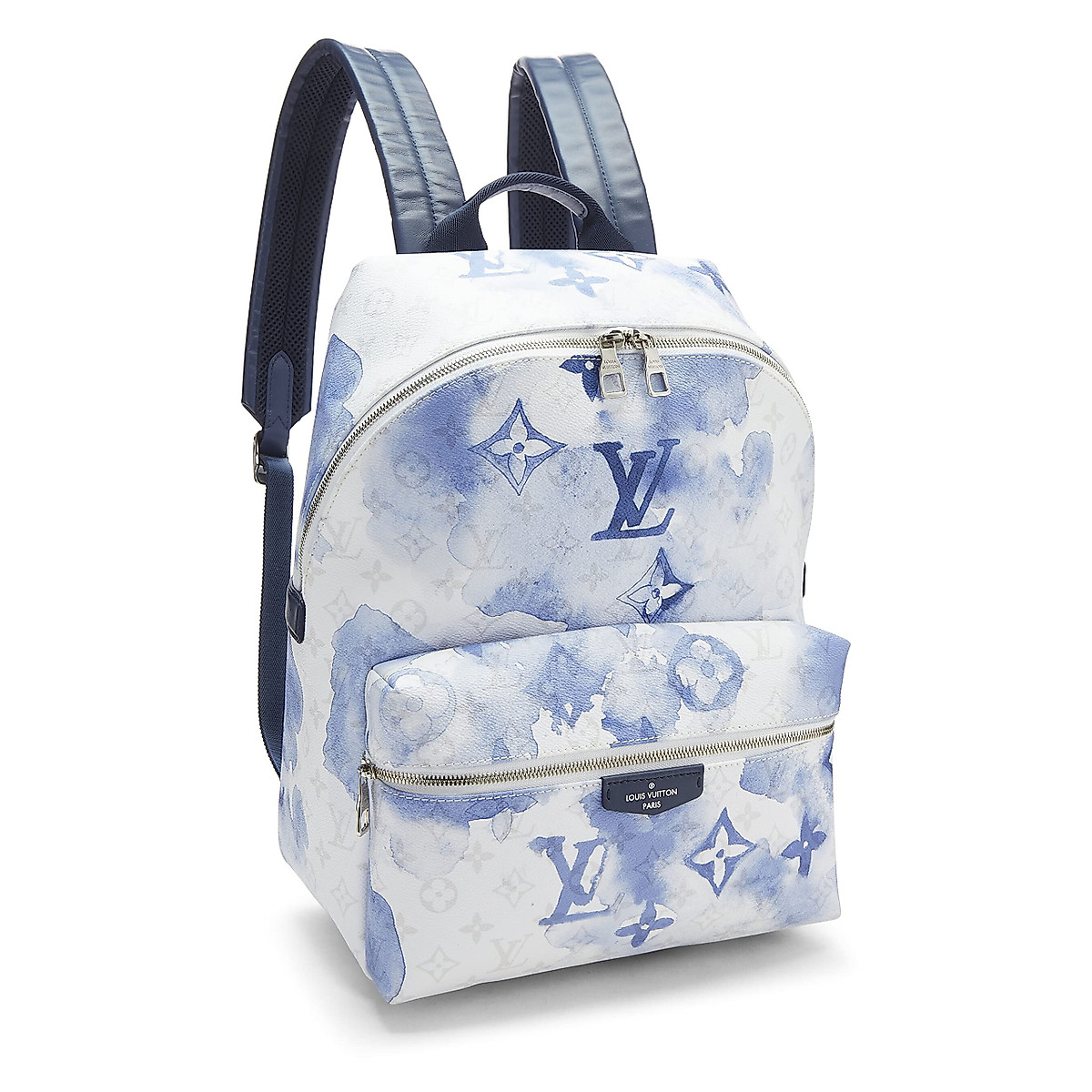 Louis Vuitton, Pre-Loved Blue Watercolor Monogram Canvas Discovery Backpack, Blue