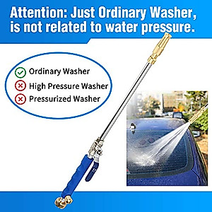 Hydro Jet High Pressure Power Washer, Pressure Washer Gun with Garden Hose End, Glass Window Cleaning Sprayer Extendable Garden Car Water Washing, Hydrojet Washer Nozzle (Adjustable Type + Fan Type)