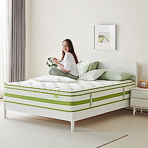 Dourxi 12 Inch Queen Mattress, Hybrid Mattress in a Box, Gel Memory Foam and Pocket Springs for Cooling Sleep & Pressure Relief, Organic Cotton Fabric Cover, Plush Feel, 80"*60"*12", Queen Size