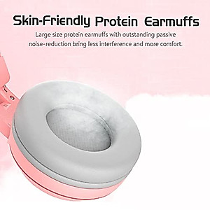 Atrasee Stereo Gaming Headset for PS4 PC Xbox One PS5 Controller, Noise Cancelling Over Ear Headphones with Mic, LED Light, Bass Surround, Soft Memory Earmuffs for Laptop Mac Nintendo (Pink Antlers)