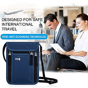 KEAFOLS Travel Pouch Neck Wallet Family Passport Holder Organizer Case with RFID Blocking