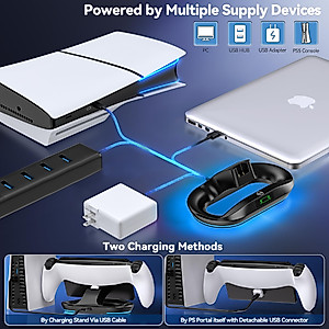 Charging Stand for PS Portal Remote Player, PS Portable Charging Dock with Light Modes, PS Portal Stand Charger, Portal Dock Station with Magnetic Connector, PS Portable Holder Charging Base, Black