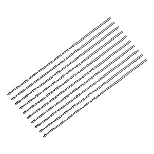 uxcell 10 Pcs 1.4mm Mini Micro Twist Drill Bits, High-Speed Steel Straight Shank Extra Long Drill Bit 70mm for Aluminum Alloy