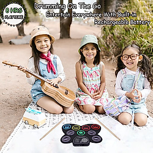 Electric Drum Set, MAZAHEI 9 Pads Silicon Electronic Drum Pad with Headphone Jack Foot Pedals Drum Sticks, Build in Speakers Drum Set Kids for Christmas Birthday Gifts