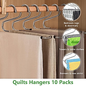 Quilt Hangers, 10 Packs Heavy Duty Hangers for Quilts, Comforters, Table Cloths, Towels (Extended Wide: 16.5 inches)
